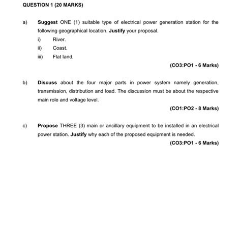 Solved Question 1 20 Marks A Suggest One 1 Suitable