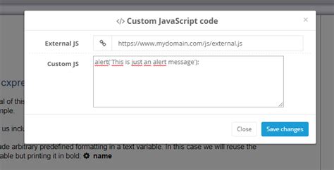 custom javascript docxpresso