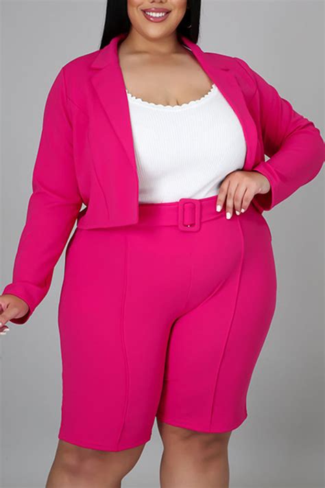Wholesale Black Casual Solid Patchwork Turn Back Collar Plus Size Two