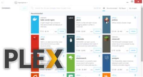 how to install plex on docker using kitematic gui
