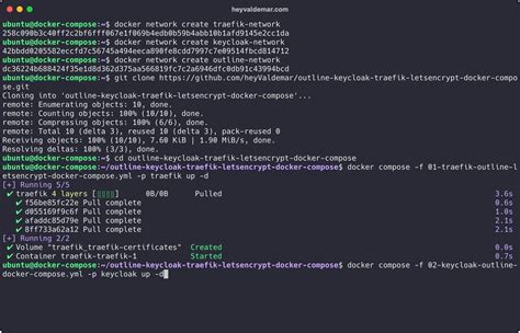 install outline and keycloak using docker compose it from valdemar