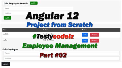 angular 12 project from scratch employee management app in angular