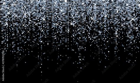 Silver Confetti Falling Sparkling Glitter Background Vector Carnival