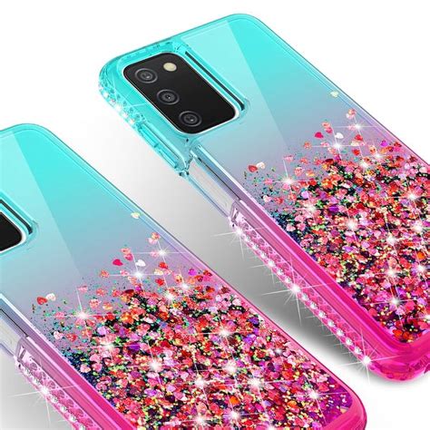 Samsung Galaxy A03s Case Liquid Quicksand Glitter Cute Phone Case Clear