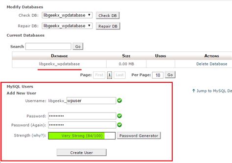 manually create wordpress databases in cpanel liberian geek