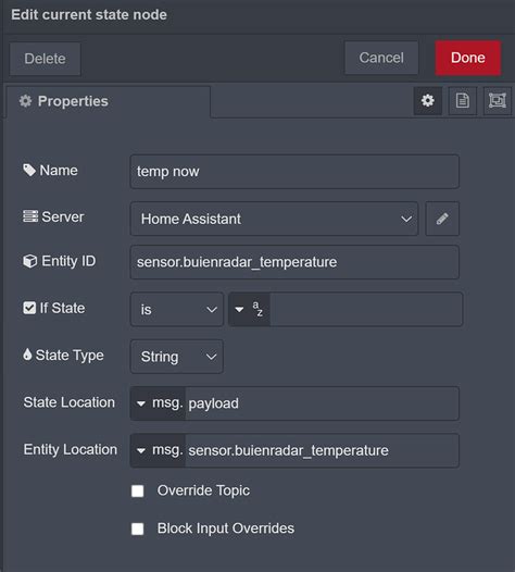 examples for using the new get entities node node red home