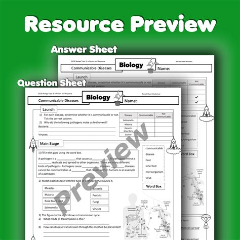 Communicable Diseases Home Learning Worksheet Gcse Teaching Resources