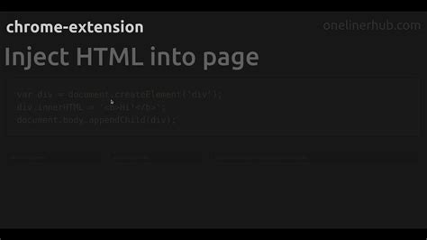 inject html into page chrome extension youtube