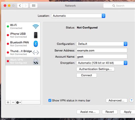 how to set up a vpn on mac os x connect your mac to a vpn server