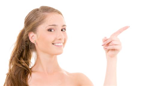 Woman Pointing Her Finger Closeup Directing Friendly Hand Png