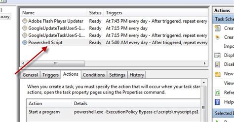 how to run powershell scripts from task scheduler