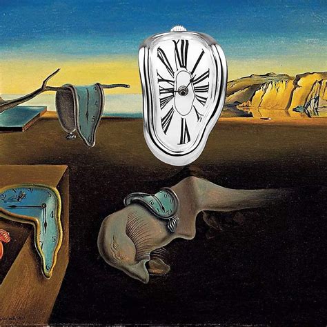 Rose Dose Modern Art Melting Clock Salvador Dali Time Melting Wall