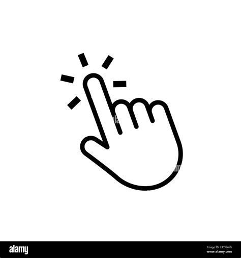 hand click button mouse cursor web pointer press or touch website