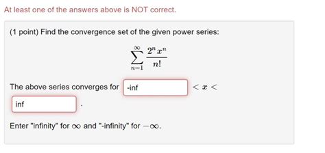 solved find the convergence set of the given power series