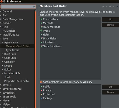eclipse format java class interface declaration stack overflow