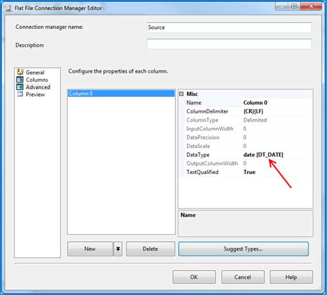 ssis how do i import mm dd yyyy values in a file to a