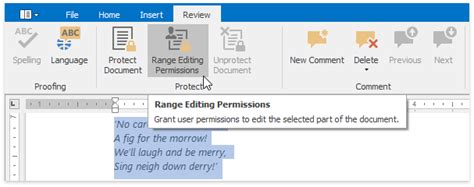 how to grant editing permissions in a document winforms controls