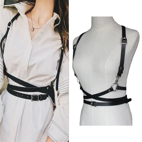 Fashion Sexy Wide Leather Harness Gothic Slimming Body Bondage Cage