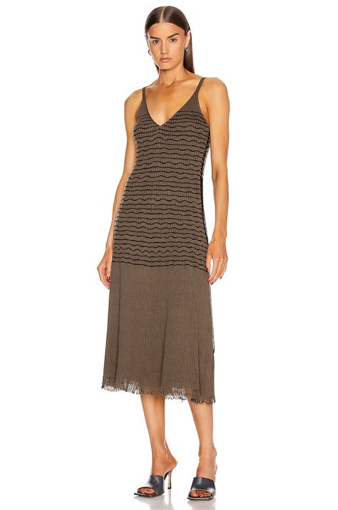 Chloe Sleeveless Stripe Midi Dress In Misty Khaki Fwrd