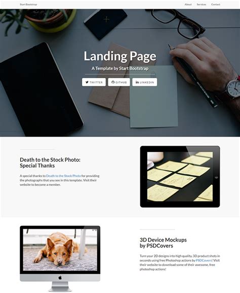 20 free html landing page templates built with html5 and bootstrap 3