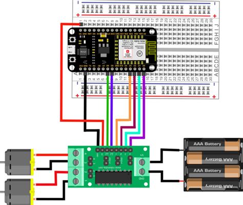 l293d motor driver and controlling motor using pwm nodemcu robo