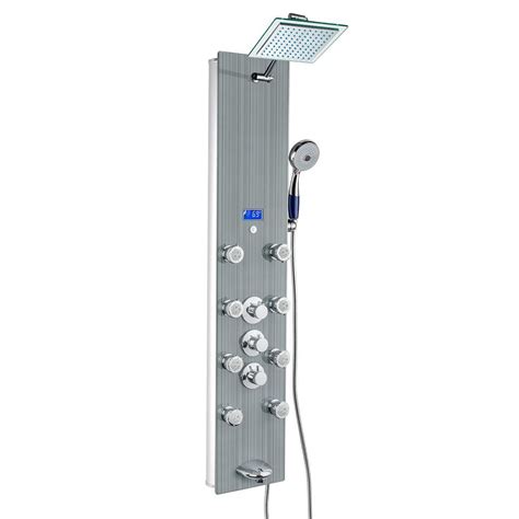 Akdy 52 In 8 Jet Shower Panel System In Tempered Glass With
