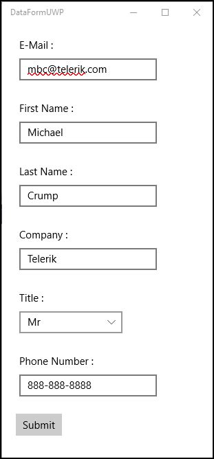 creating data forms in windows 10 universal platform apps