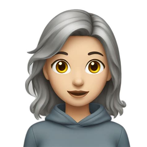 Girl With Grey Hairs Ai Emoji Generator