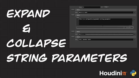 expand and collapse string parameters in houdini youtube