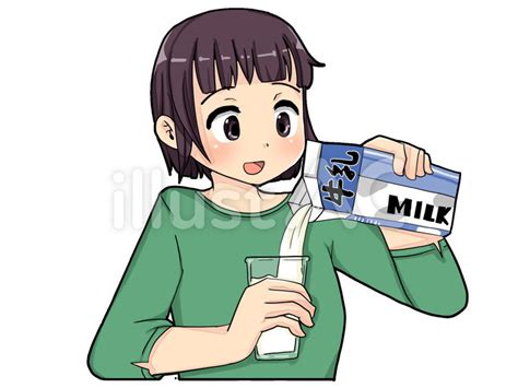 コップに牛乳を注ぐ人イラスト No 1955690／無料イラストなら「イラストac」