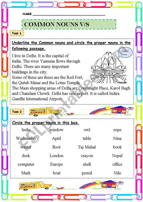 Proper And Common Nouns Worksheets K5 Learning What Is A Common Noun