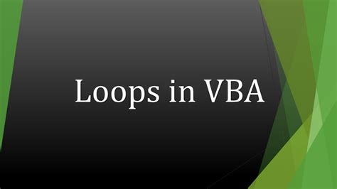 loops in vba youtube