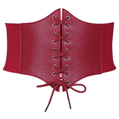 Whippy Women Lace Up Corset Waist Belt Elastic Waspie Wide Belt For