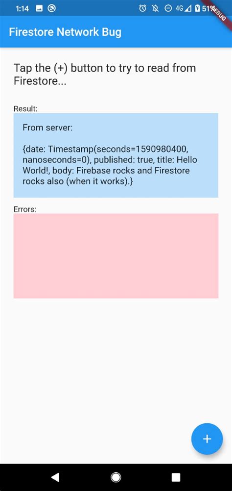 [firestore] could not reach cloud firestore backend over wifi on
