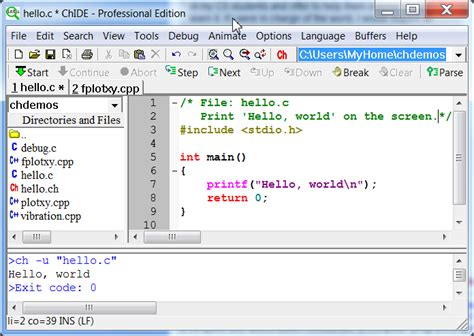 ch an embeddable c c interpreter c and c scripting language
