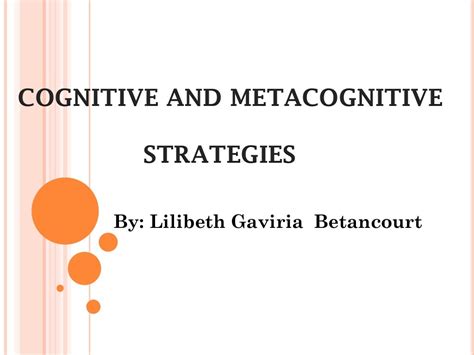 Cognitive And Metacognitive