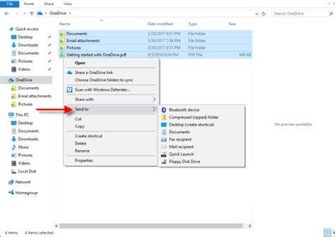 remove or restore send to context menu in windows 10