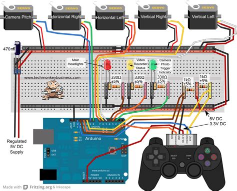 ps2 controller arduino and servo circuit next project