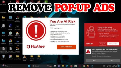 How To Remove Fake Mcafee Popup And Virus Stop Fake Alert Pop Ups Ads