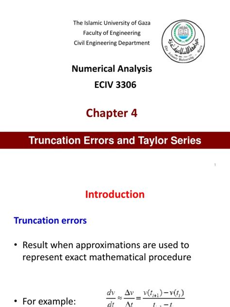 ch4 truncation errors taylor series pdf numerical analysis