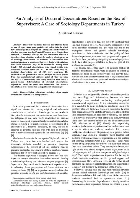 Pdf An Analysis Of Doctoral Dissertations Based On The Sex Of
