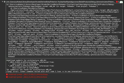 ios undefined symbols for architecture x86 64 objc