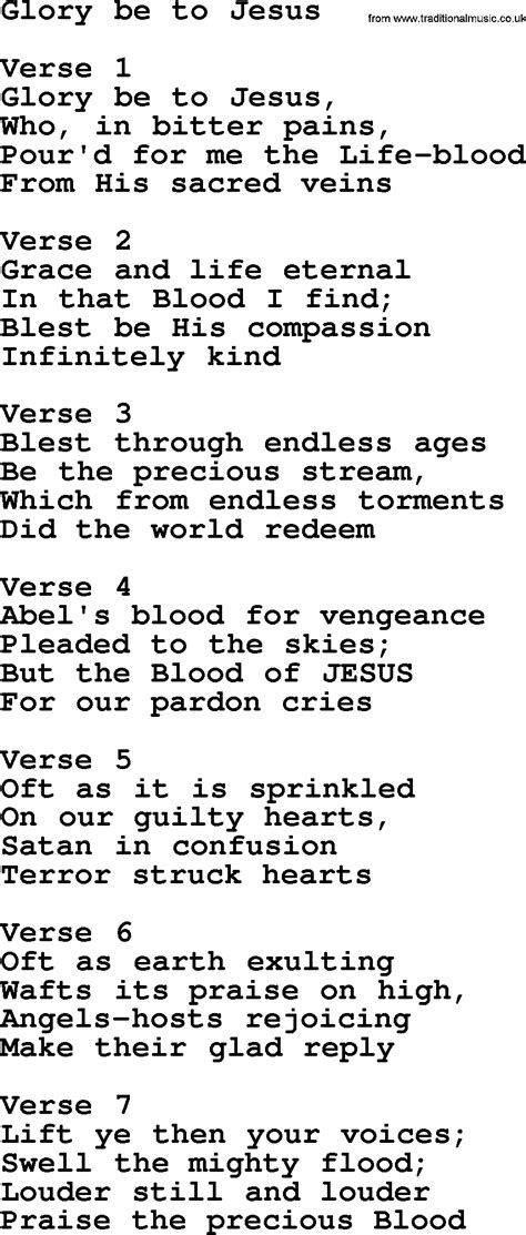 Glory Be To Jesus Apostolic And Pentecostal Hymns And Gospel Songs