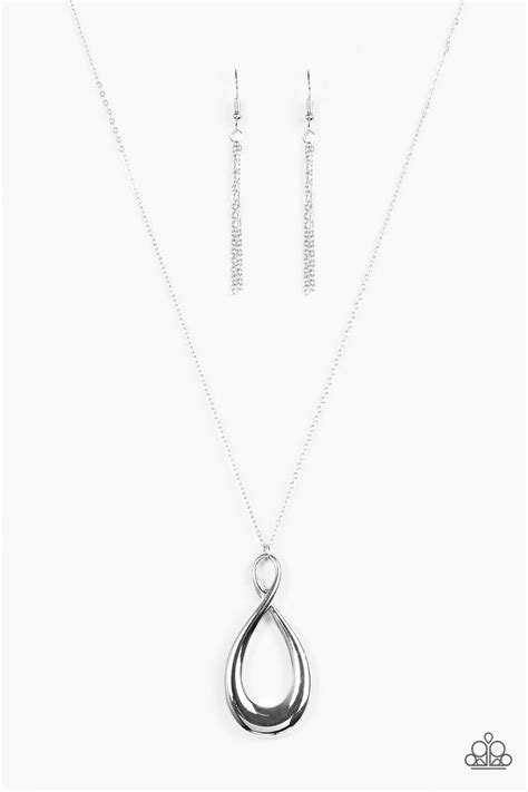 Paparazzi Necklace ~ Twisted Tranquility Silver Paparazzi Jewelry