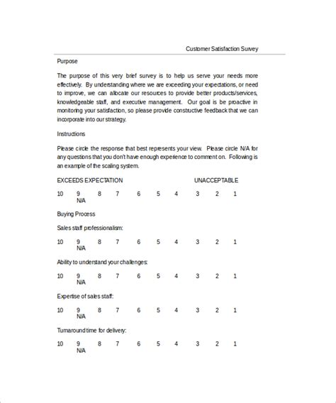 Free 10 Sample Customer Satisfaction Survey Templates In Ms Word Pdf