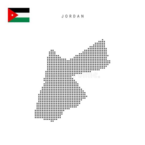 Square Dots Pattern Map Of Jordan Hashemite Kingdom Of Jordan Dotted