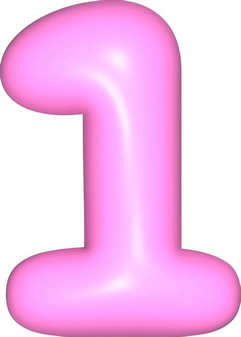 Rosado 3d Número 1 24683987 Png
