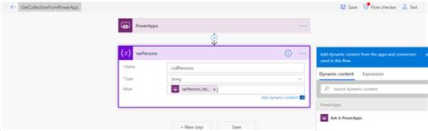 power platform pass json collection from canvas app to power automate