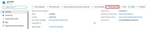 [6 steps] reset azure sql database administrator password