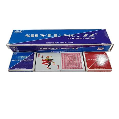 Red And White Paper Silver No 72 Playing Card Size 5 X 3 Inch L X W